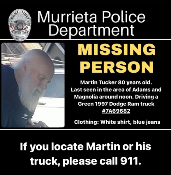 Dementia patient disappears, prompting Murrieta police search