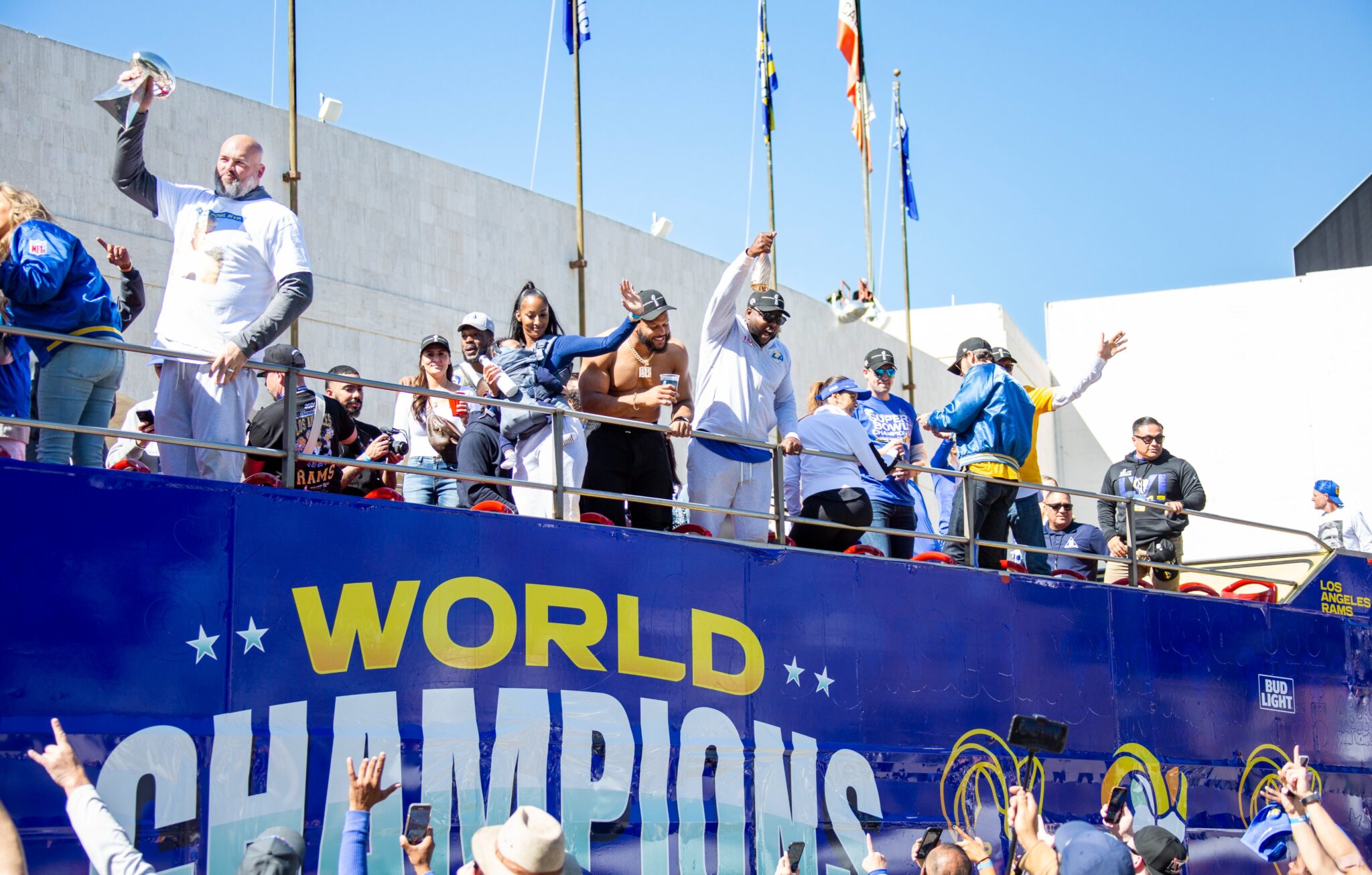 Rams celebrate Super Bowl victory with parade, fan rally at Coliseum