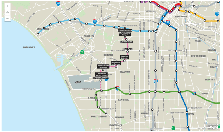 K line connecting Los Angeles with Inglewood, El Segundo to open in October