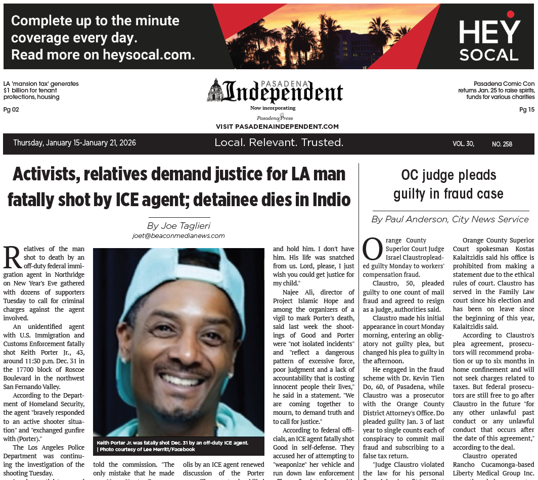 Pasadena Independent_1/15/2026 - Hey SoCal. Change is our intention.