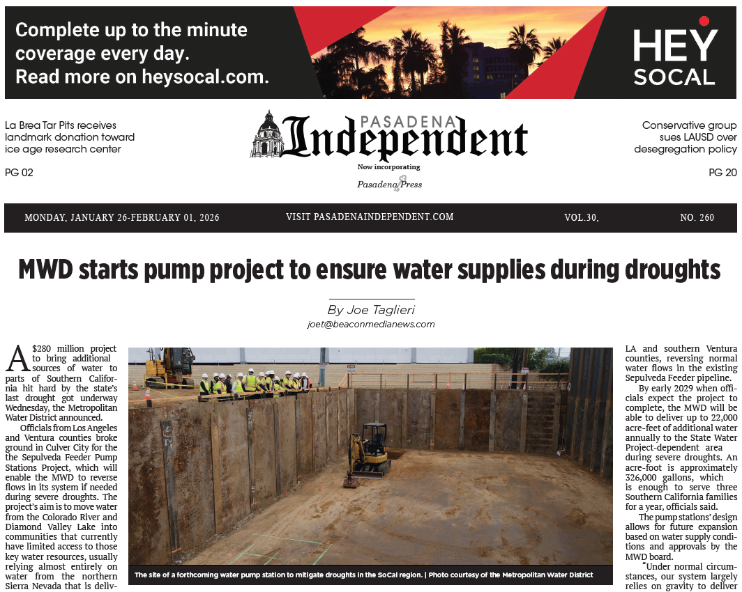 Pasadena Independent_1/26/2026 - Hey SoCal. Change is our intention.