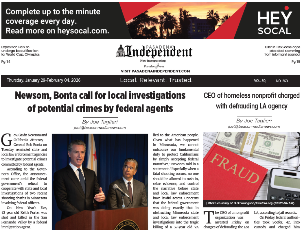 Pasadena Independent_1/29/2026 - Hey SoCal. Change is our intention.